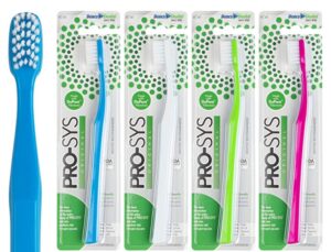 pro-sys® soft toothbrush for adult with sensitive teeth & gums, ada accepted, with 35-tuft wide dupont® tynex® bristles, pack of 4