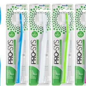 PRO-SYS® Soft Toothbrush for Adult with Sensitive Teeth & Gums, ADA Accepted, with 35-Tuft Wide Dupont® Tynex® Bristles, Pack of 4