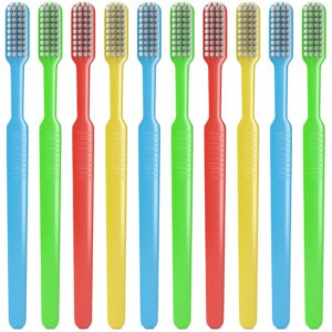 blasting health bulk disposable soft bristles toothbrushes, individually wrapped, assorted colors, 39 tufts - 100 pack (pre-pasted)