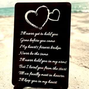 Miscarriage Gift Plaque: Loss of Baby, Sympathy Gift, Infant Loss Gift, Loss of Child Gift, Grief gifts for Women, 2 Hearts and Touching Poem