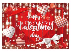 allenjoy 72" x 48" happy valentine's day backdrop 14 february valentines romance banner love couple anniversary party supplies red heart balloons decoration valentine photography background