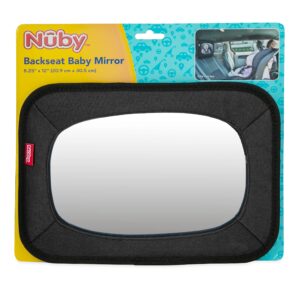 Nuby Shatterproof Rear Facing Backseat Baby Mirror, Black