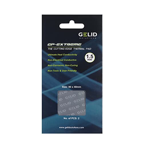 Gelid Solutions GP-Extreme 12W-Thermal Pad 80x40x1.5 (2pcs) Excellent Heat Conduction, Ideal Gap Filler. Easy Installation. 80x40x1.5 (2pcs)