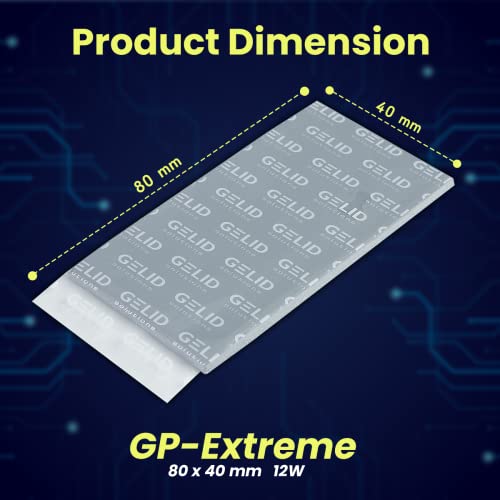 Gelid Solutions GP-Extreme 12W-Thermal Pad 80x40x2.0 (2pcs) Excellent Heat Conduction, Ideal Gap Filler. Easy Installation. 80x40x2.0 (2pcs)