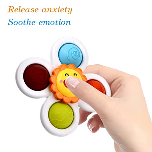 Suction Cup Spinner Toys for Babies，Toddler Fidget Toys Age 1-2, Suction Cup Bath Toys, Sensory Toys for Toddlers 1-3, Birthday Gifts for Girl Boy