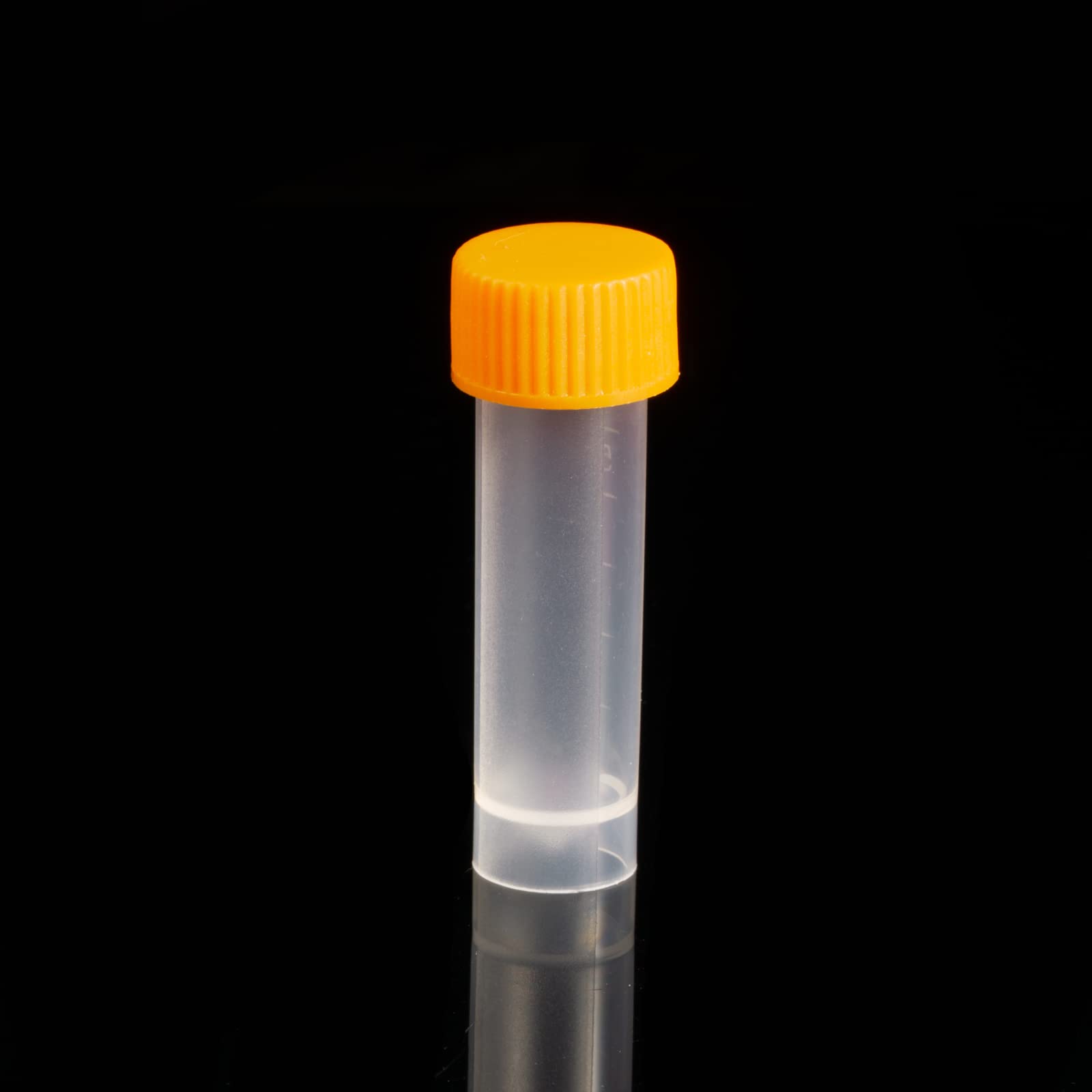 CCTVMTST 50pcs 5ml Plastic Graduated Vial Storage Container Test Tubes with Yellow Screw Caps