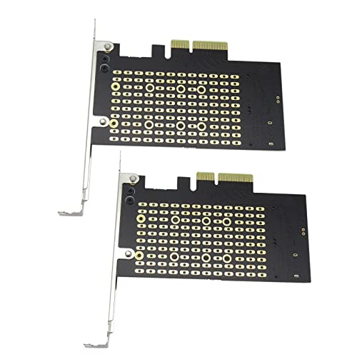 High Performance Durable 2x M.2 to PCIe NVMe and SATA SSD Dual M Key and/or B Key Adapter Card 2242 2260 2280 M2 Drive to Desktop PCI Express x4 x8 x16 Slot, Includes Brackets Vicue