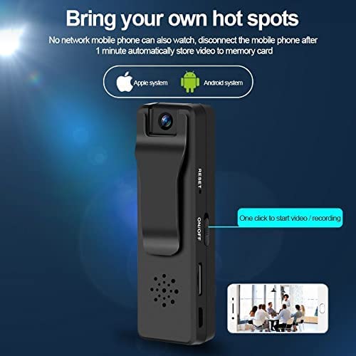 Hidden Spy Camera Mini Body WiFi Camera Wireless Pen Security Nanny Cam,Home Security Dog Camera Indoor Outdoor Camera, App Remote View Loop 180° Rotation Built-in Battery Camera no WiFi Needed