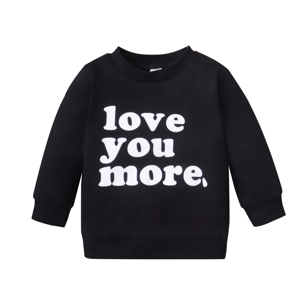 CIYO Valentine's Day-Toddler Baby Boy Girls Clothes Letter Printed Long Sleeve Pullover Sweatshirt Shirt Sweater Tops black 2-3T