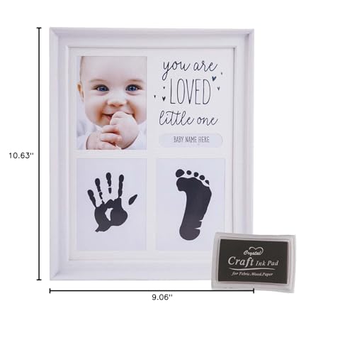 Baby Handprint and Footprint Kit,Baby Foot and Handprint Kit for Newborn Baby Girls and Boys,Baby Shower Gifts, Memory Art Picture Frames for Baby Registry, Nursery Decor