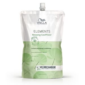 wella professionals elements gentle renewing conditioner| gentle, silicone-free| instant detangling conditioner| 1 liter pouch | 33.8 fl oz