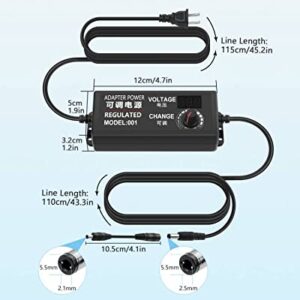 Aclorol Universal Power Supply 4V-24V 5A 120W Adjustable AC/DC Power Adapter 100-240V AC to DC 24V 19V 12V 5V 9V 6V 5A 4A Mulit-Voltage Variable Switching Converter with Polarity Converter & 14 Tips