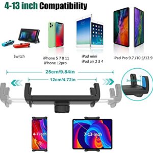 Cuxwill Car Windshield Tablet Mount Holder for 4-13" iPad Device, 360° Rotation Car Window Heavy Duty Suction Cup Tablet Holder for iPad Pro 12.9 10.5 9.7, iPad Air Mini, Samsung Tab, Kindle Fire