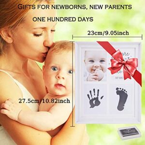 Baby Handprint and Footprint Kit,Baby Foot and Handprint Kit for Newborn Baby Girls and Boys,Baby Shower Gifts, Memory Art Picture Frames for Baby Registry, Nursery Decor