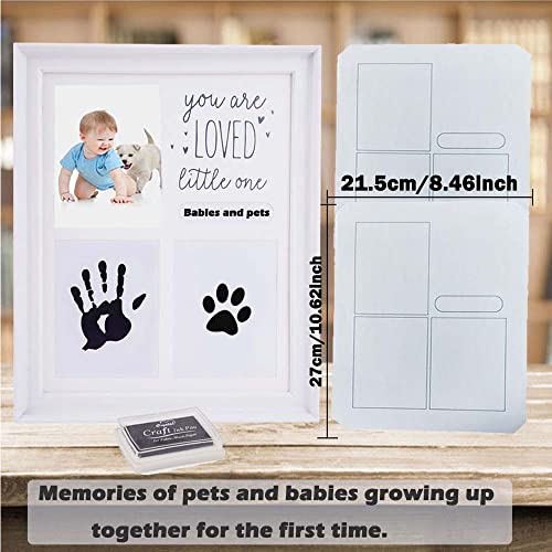 Baby Handprint and Footprint Kit,Baby Foot and Handprint Kit for Newborn Baby Girls and Boys,Baby Shower Gifts, Memory Art Picture Frames for Baby Registry, Nursery Decor