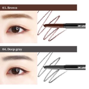 IM UNNY Designing Eyebrow Pencil with Brush (Brown), Waterproof, Ultra-Triangle Tip to draw Precise hair-like stroke, Longwearing, Soft texture with Natural colors for Daily look, Korean Makeup