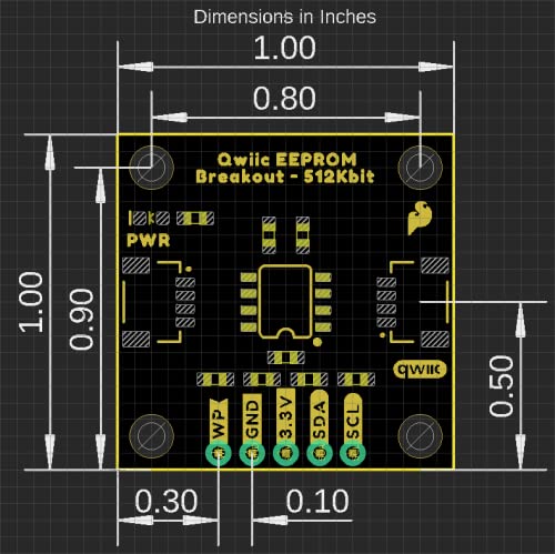 SparkFun Qwiic EEPROM Breakout - 512Kbit - Extra Storage Space for Any Project - Three Address Jumpers - Write Protection - Non-Volatile Memory - Qwiic connectors no Soldering Required