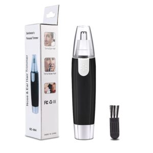 toexy beauty ear and nose hair trimmer clipper - painless eyebrow facial hair trimmer for men women, battery-operated and waterproof cutter easy cleaning(black)