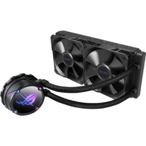 asus rog strix lc ii 240 all-in-one aio liquid cpu cooler 240mm radiator, intel lga1700, 115x/2066 and amd am4/tr4 support,2x120mm 4-pin pwm fans