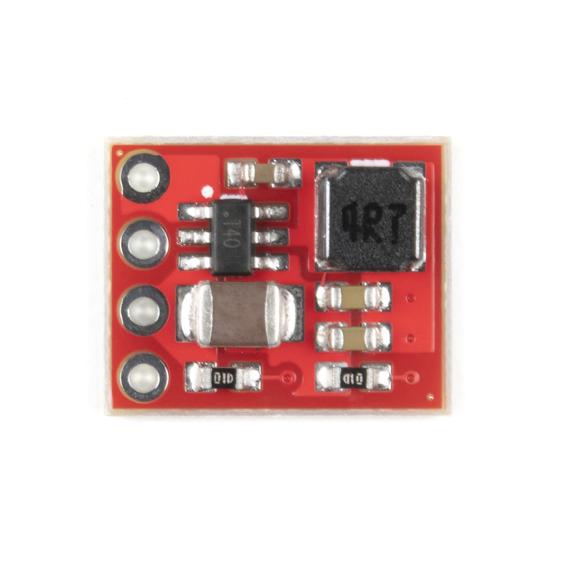 SparkFun BabyBuck Regulator Breakout-3.3V (AP63203)- Regulate power- 2A synchronous buck converter- wide input 3.8V-32V- high-efficiency step-down DC/DC conversion- low profile 0.4in x 0.5in footprint