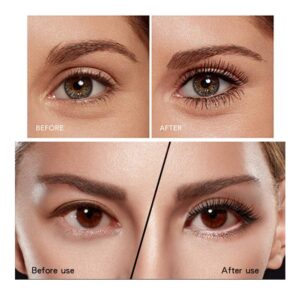 moulis 4D Silk Fiber Mascara, Natural Waterproof And Long Lasting Mascara, Plump And Enlarge Eyelashes, Smudge Proof And Lengthen Eyelashes, Lasting All Day