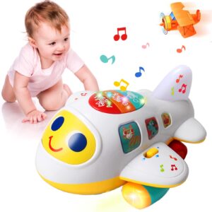 jjkimag baby toys 6 to12 months musical airplane crawling infant toys with lights/universal moving educational toys for 12-18 month birthday toddler toys for 1 2 3 year old boys girls, medium (y123)