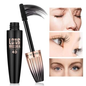 moulis 4D Silk Fiber Mascara, Natural Waterproof And Long Lasting Mascara, Plump And Enlarge Eyelashes, Smudge Proof And Lengthen Eyelashes, Lasting All Day