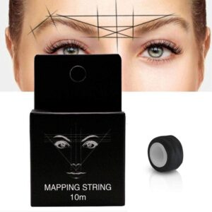 2 Boxes Pre-inked Eyebrow Mapping Marker 10m Black White Ink Eyebrow Thread Line Tattoo Brows Point Thread Marker Measuring Tool for Marking Symmetrical Eyebrows