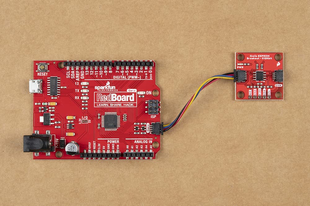 SparkFun Qwiic EEPROM Breakout - 512Kbit - Extra Storage Space for Any Project - Three Address Jumpers - Write Protection - Non-Volatile Memory - Qwiic connectors no Soldering Required