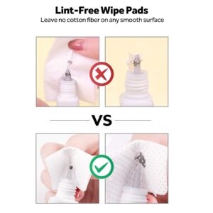 1600PCS Lint Free Nail Wipes Eyelash Extension Glue Wipes Lint Free Cleaning Cotton Cleanser Remover Makeup Cotton Pad Soft Nail Polish Remover Wipes