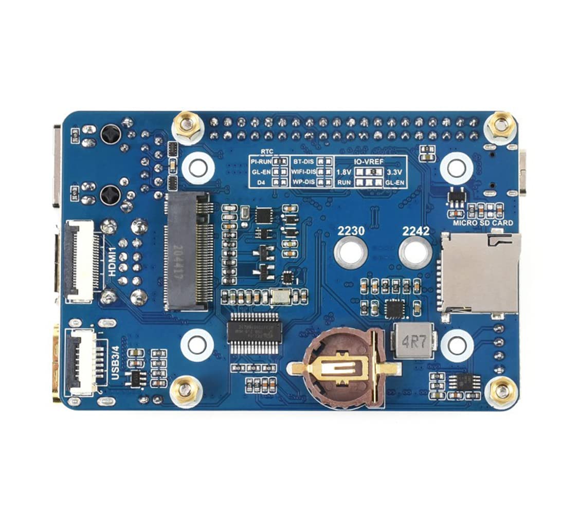 Mini IO Base Board for Raspberry Pi Compute Module 4 CM4, Onboard Multi Interfaces for Evaluating The Raspberry Pi CM4 Or Being Integrated Into End Products