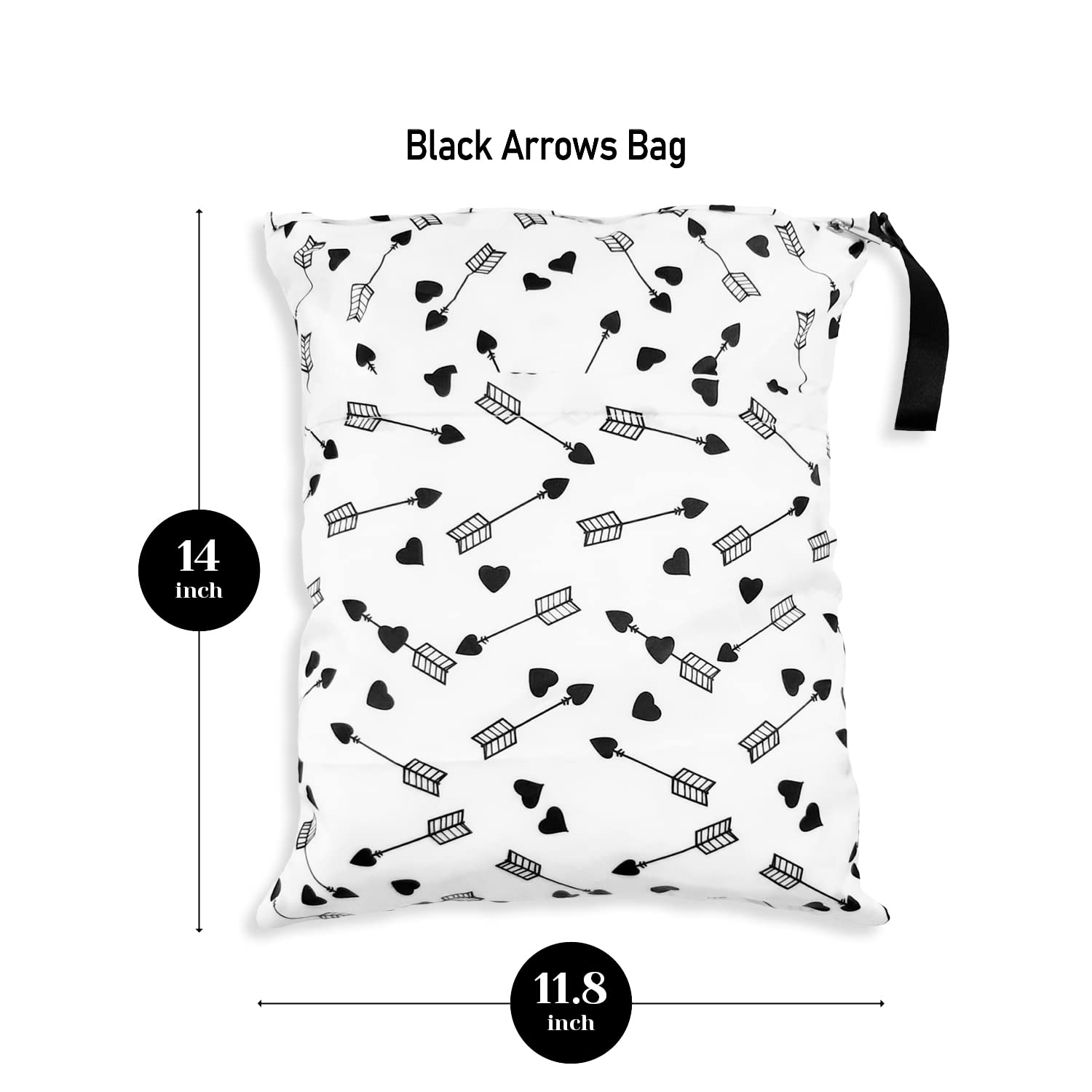 CasenBag Black Arrows Wet and Dry Diapers Bag with Wet Wipes Cases and Case for storing personal belongings