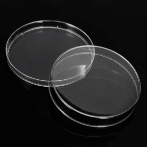 JEUIHAU 50 Pack Plastic Petri Dishes with Lids, 90mm Dia x 15mm Clear Petri Dishes with 100 Pcs 3ML Plastic Transfer Pipettes for Laboratory, Experimental Lesson, Sterile Culture