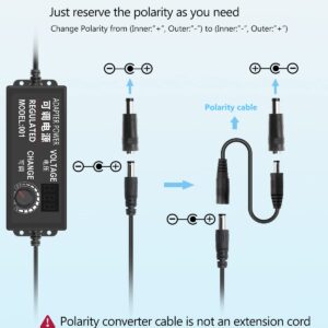 Aclorol Universal Power Supply 4V-24V 5A 120W Adjustable AC/DC Power Adapter 100-240V AC to DC 24V 19V 12V 5V 9V 6V 5A 4A Mulit-Voltage Variable Switching Converter with Polarity Converter & 14 Tips