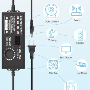 Aclorol Universal Power Supply 4V-24V 5A 120W Adjustable AC/DC Power Adapter 100-240V AC to DC 24V 19V 12V 5V 9V 6V 5A 4A Mulit-Voltage Variable Switching Converter with Polarity Converter & 14 Tips