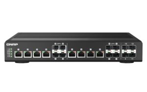 qnap 12-port industrial-grade 10gbe layer 2 managed switch with 8 x 10gbe combo and 4 x 10gbe sfp+ ports (qsw-im1200-8c-us)