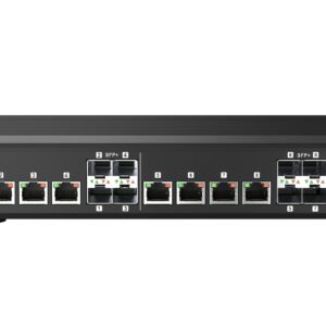 QNAP 12-Port Industrial-Grade 10GbE Layer 2 Managed Switch with 8 x 10GbE Combo and 4 x 10GbE SFP+ Ports (QSW-IM1200-8C-US)