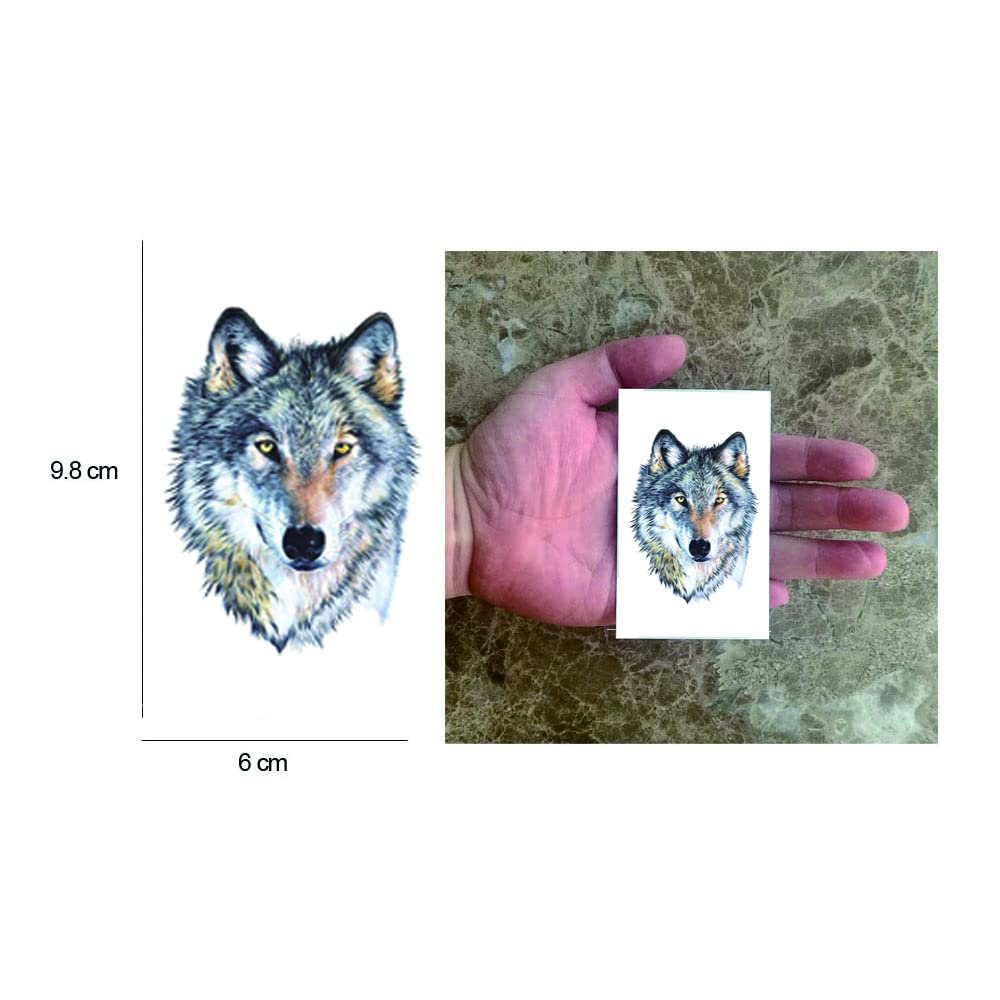 Wyuen 24 Sheets Wolf Temporary Tattoo Sticker Women Men Animal Tattoos Body Art Waterproof Hand Fake Sticker (W24-01)