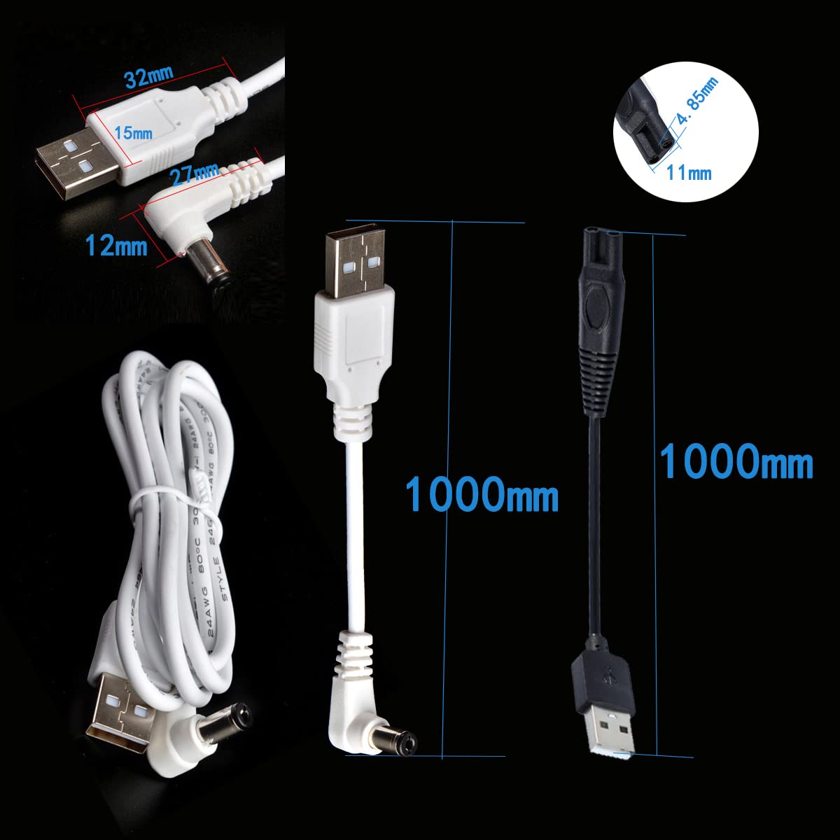 rgzhihuifz USB Adapter is Suitable for a Variety of Electric Hairdressers, shavers, Beauty Instruments, purifiers, Table Lamps and Others 5521 Adapter，Charging Adapter for Various Small appliances…