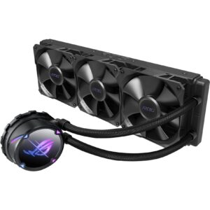 asus rog strix lc ii 360 all-in-one aio liquid cpu cooler 360mm radiator, intel lga1700, 115x/2066 and amd am4/tr4 support,triple 120mm 4-pin pwm fans