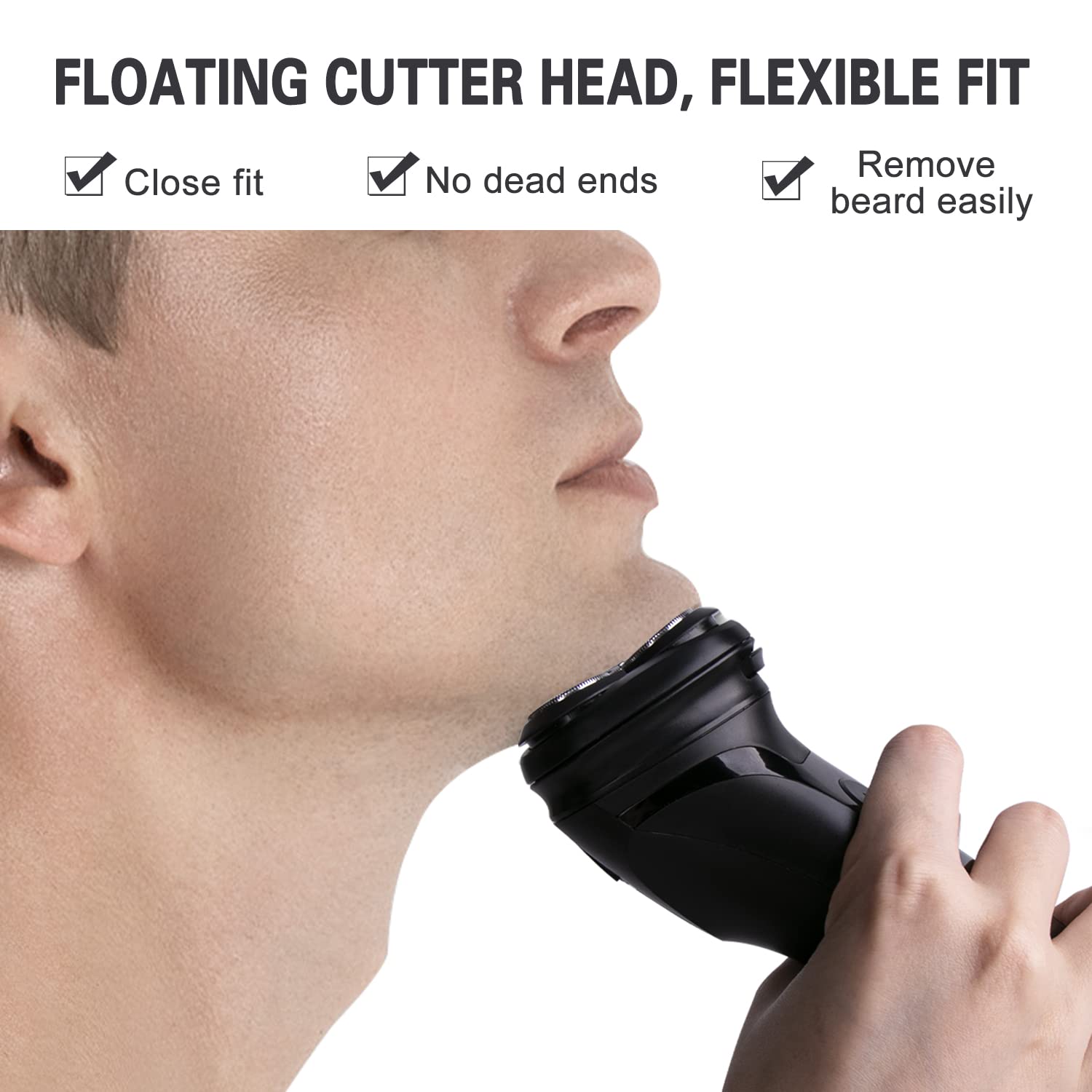 Men's Electric Shaver, Rechargeable Rotary Razor with Pop-up Sideburn Trimmer and LCD Power Indicator, Fast Charging, Compact Wet and Dry Shaver