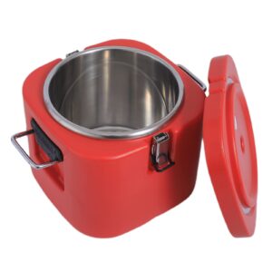 forcook insulated soup carrier coolers for food 2.5 gallon commercial food warmer hot box for food storage hot box food warmer for parties with 18/8 stainless steel liner leak-proof red