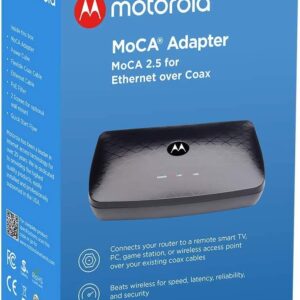 Motorola MoCA 2.5 Adapter – 2 Pack | True 2.5 Gbps Throughput | Ethernet Port for Ethernet Over Coax | Ideal Backbone for Reliable High Speed Home Internet