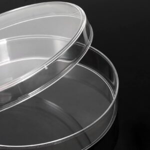 JEUIHAU 50 Pack Plastic Petri Dishes with Lids, 90mm Dia x 15mm Clear Petri Dishes with 100 Pcs 3ML Plastic Transfer Pipettes for Laboratory, Experimental Lesson, Sterile Culture