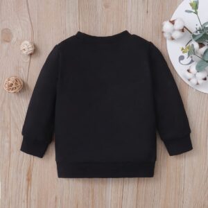 CIYO Valentine's Day-Toddler Baby Boy Girls Clothes Letter Printed Long Sleeve Pullover Sweatshirt Shirt Sweater Tops black 2-3T