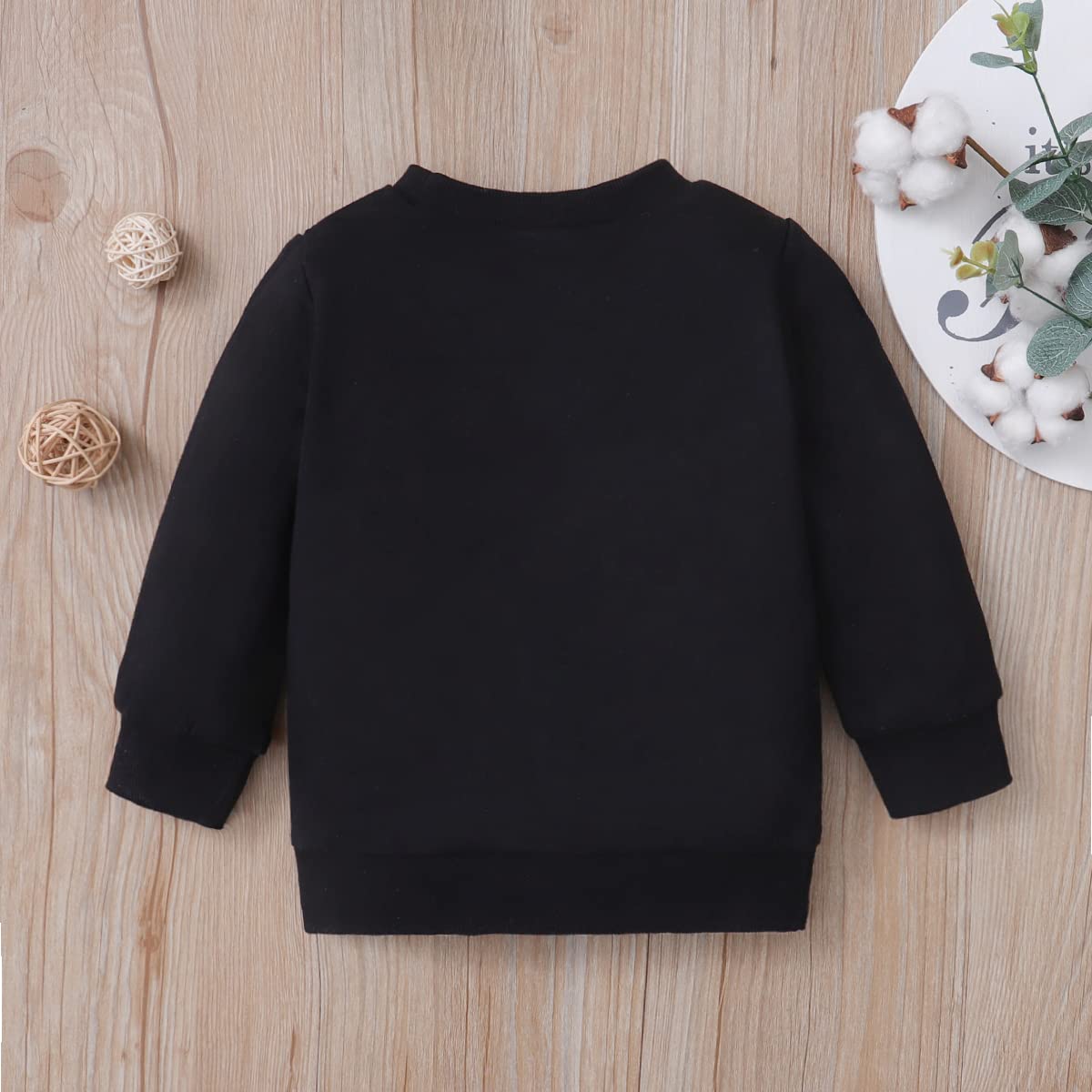 CIYO Valentine's Day-Toddler Baby Boy Girls Clothes Letter Printed Long Sleeve Pullover Sweatshirt Shirt Sweater Tops black 2-3T