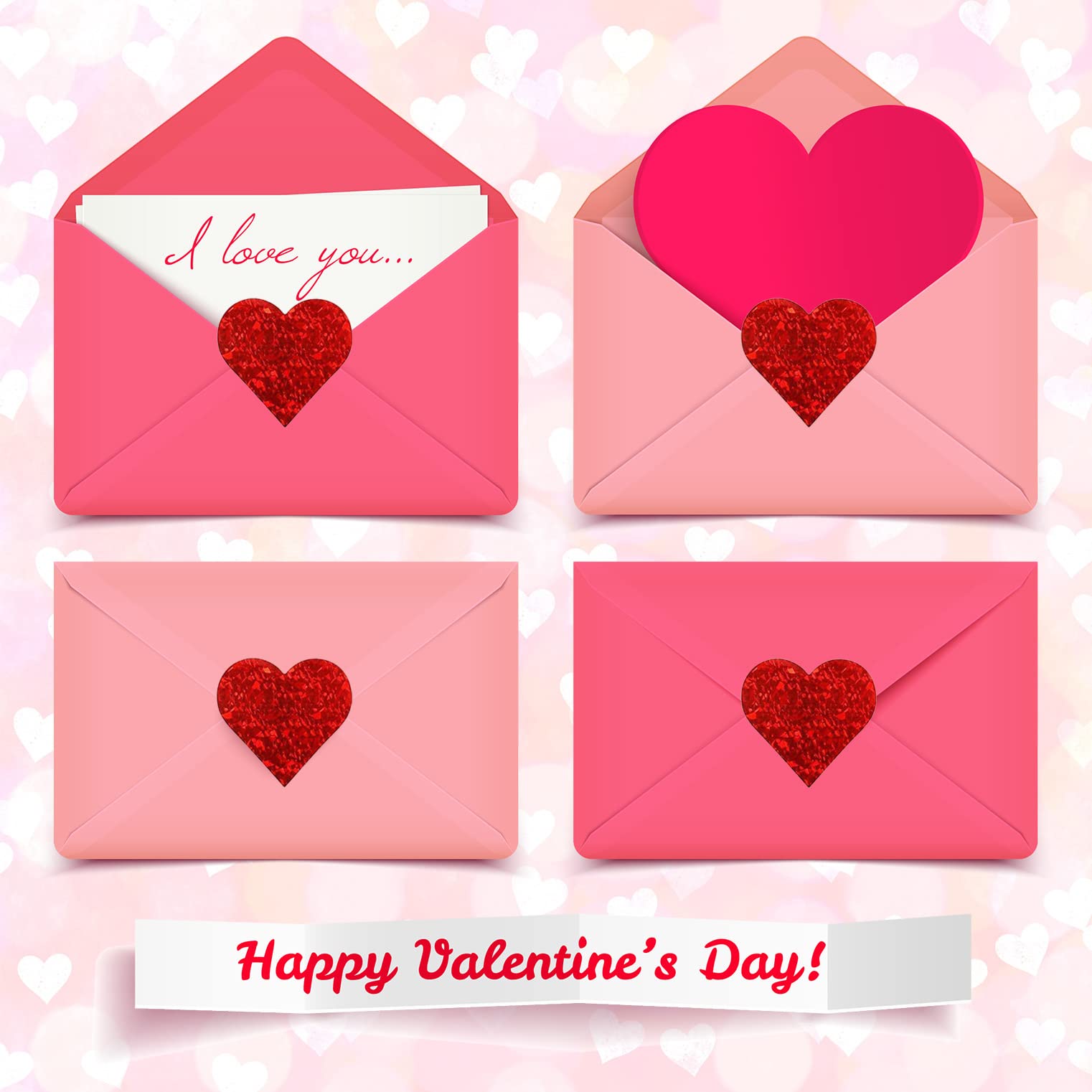 ricluck 500 Pieces Valentine's Day Heart Stickers, Valentines Love Decorative Labels, Red Heart Labels for Craft, DIY, Envelopes, Gift Decorate for Wedding, Anniversaries, Mother's Day, HEMFLAG0024