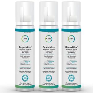 regoxidine men's 5% minoxidil foam & topical - helps restore vertex hair loss & thinning hair - extra strength supports hair regrowth in unscented topical aerosol treatment (topical, 3 month's supply)