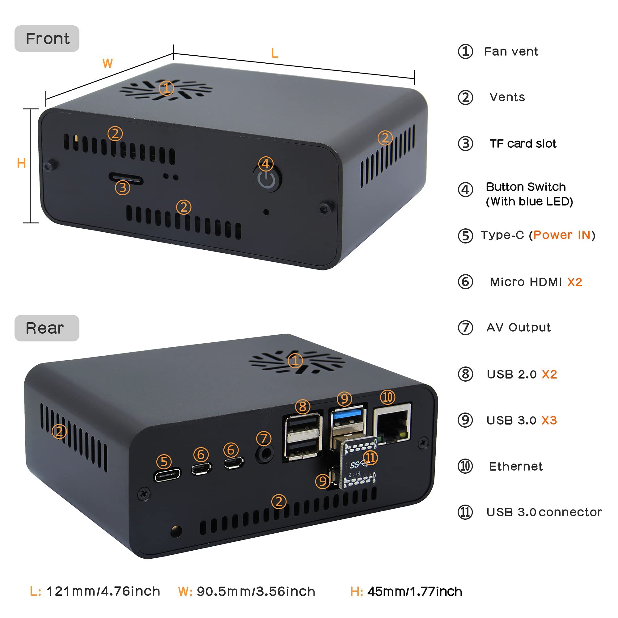 Geekworm NASPi V2.0 2.5 inch SATA HDD/SSD NAS Storage Kit + 20W 5V 4A Power Supply with Safe Shutdown Function for Raspberry Pi 4 Model B(Not Include Raspberry Pi 4)