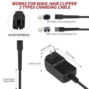 Anrom 4v Clipper Charger Cord,for Wahl Clipper Cordless Charger, Suitable for All Wahl Magic Clip Senior Sterling-4 Designer 8148/8591/8504 (New and Old Versions)